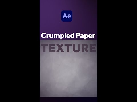 Crumpled Paper Texture in After Effects | Tutorial - YouTube