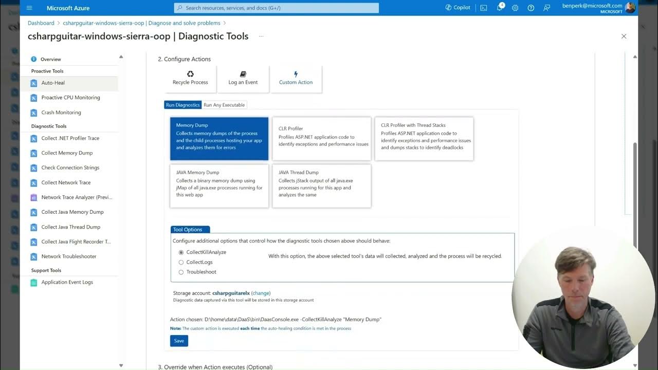 Create an Azure Function App Windows OutOfProcess High Memory memory dump - YouTube