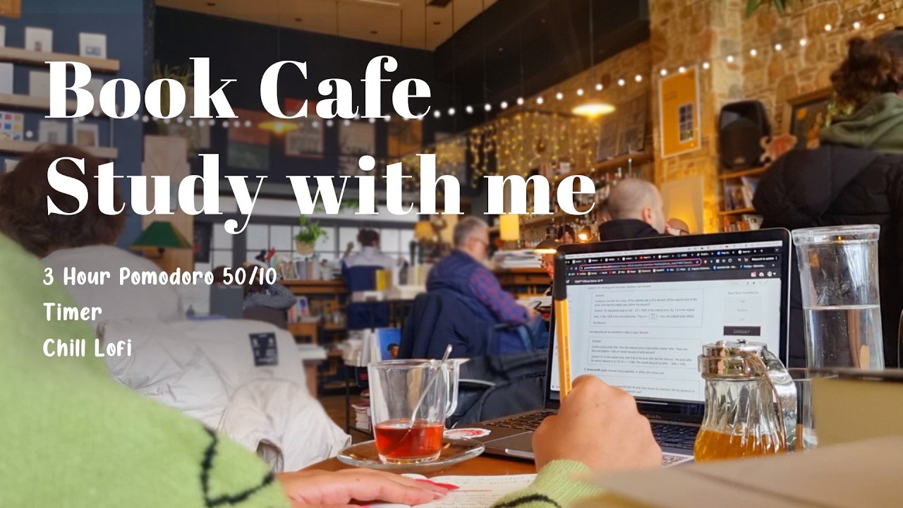 Book Cafe Study Session📖: Chill Lofi 2 Hours Pomodoro 50/10 - YouTube