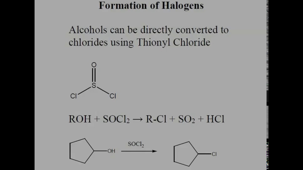 13 Converting Alcohols to Halogens - YouTube