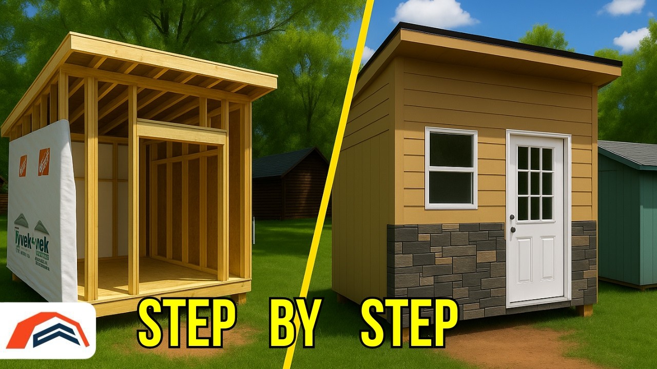 World's BEST LOOKING 8x8 Modern Shed Come Together – Full Build - YouTube