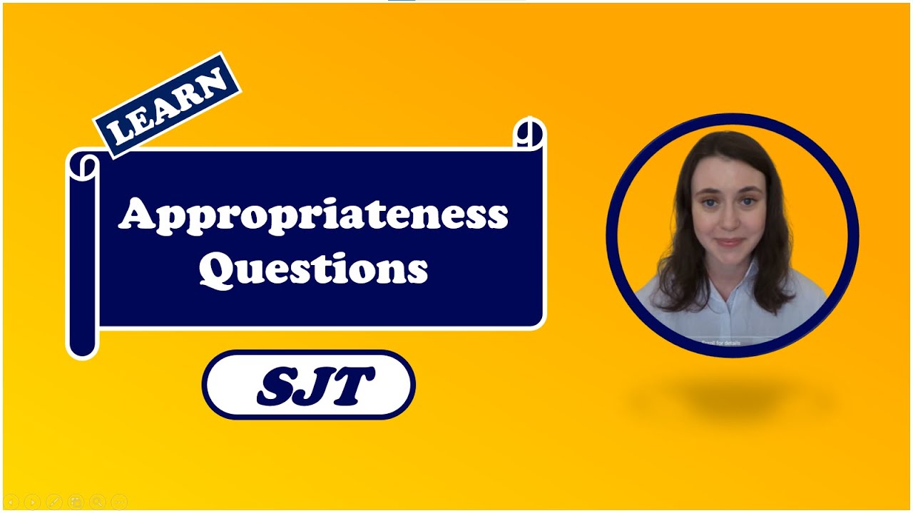 SJT: Appropriateness Questions - YouTube