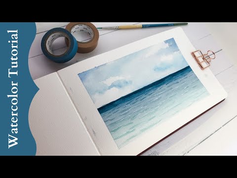 Easy Beginner Watercolor Seascape Tutorial - YouTube