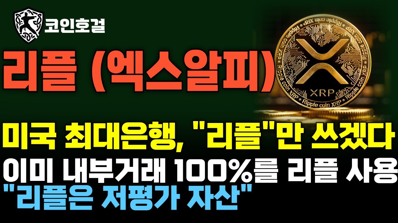리플 코인전망 리플 5달러 갑니다 미국 최대은행 내부거래 100를 리플만 사용중 리플은 저평가 자산 평가