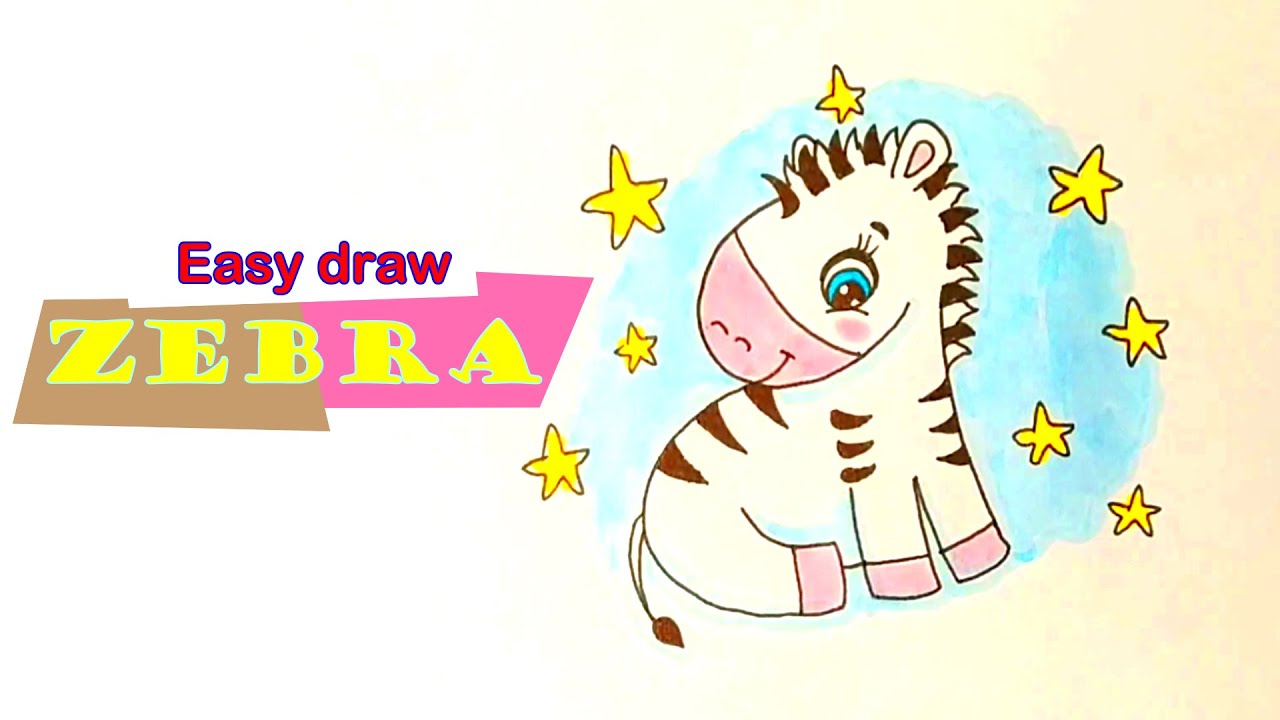 How to Draw a Cute Zebra for Kids 🦓 - YouTube