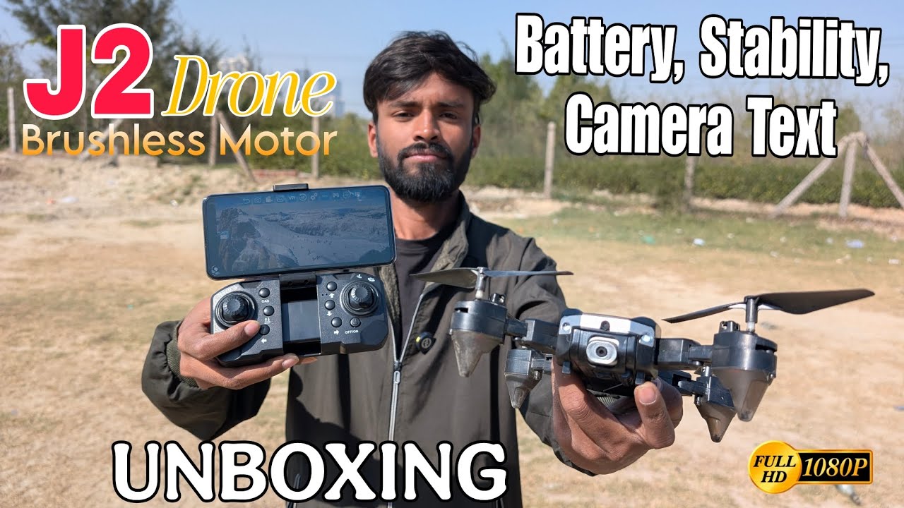 J2 Drone Unboxing, Flying, Camera Test & Review/ 2 Battery Dual Camera ...
