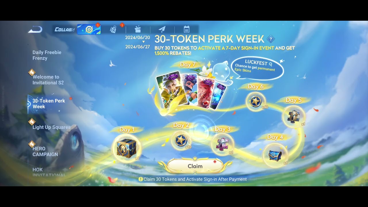 Event: 30 Tokens Perk Week - Honor of Kings - YouTube