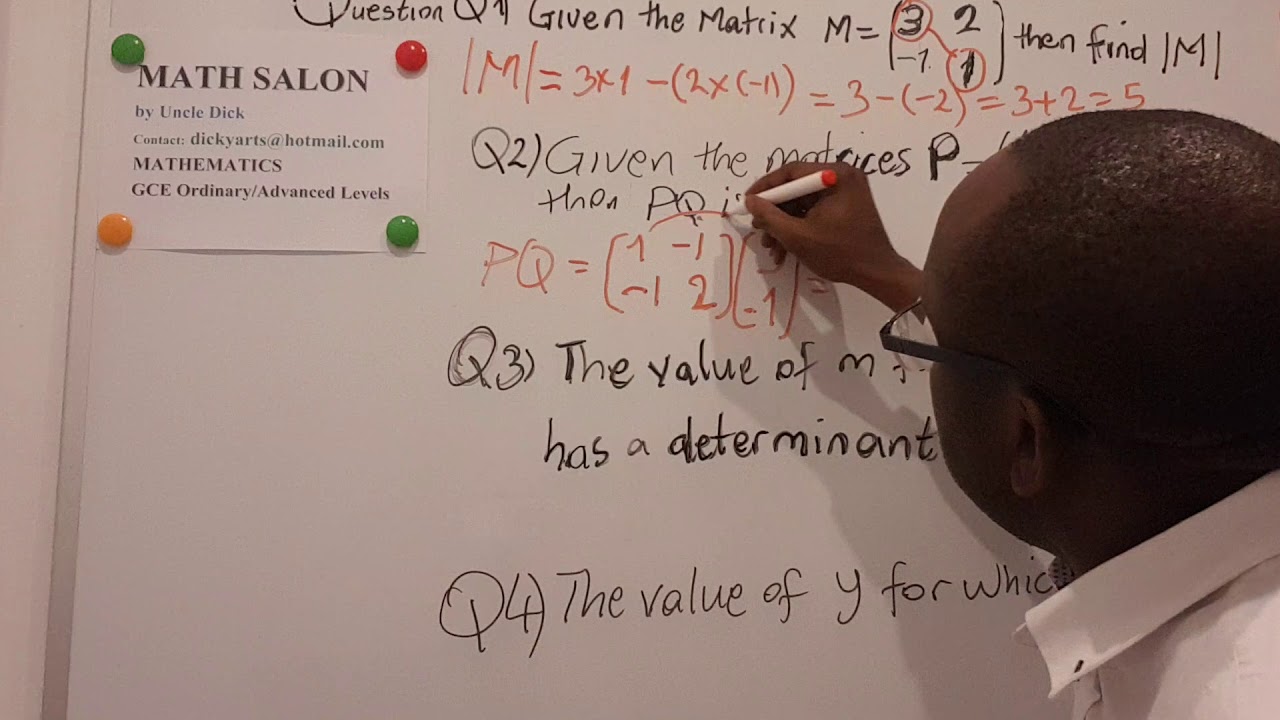 Mathematics GCE Ordinary level: Matrices - YouTube