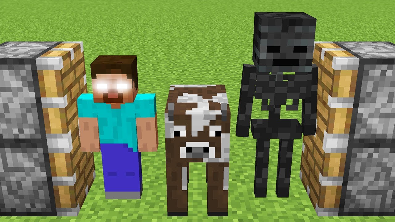 cow + wither skeleton + herobrine = ??? - YouTube
