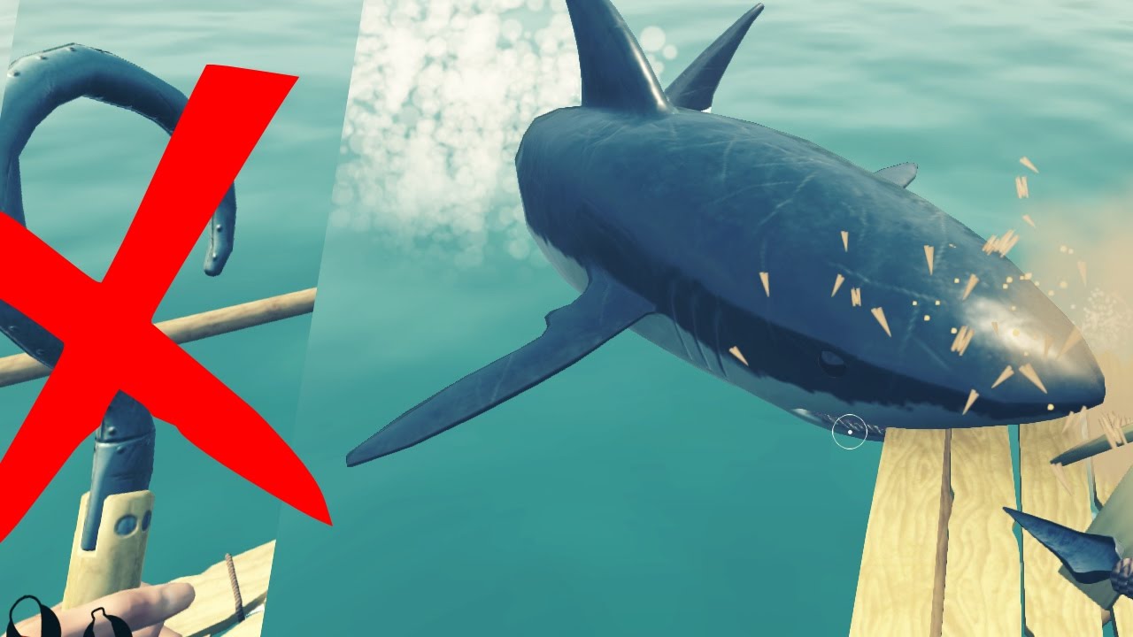 NO HOOK CHALLENGE (RAFT: Building A BIG base VS Shark!) | SuperRebel ...