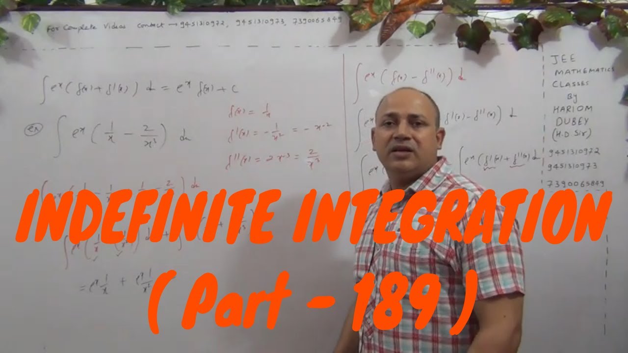 Indefinite Integration of ex bracket fx +f'x ( Part - 189 ) - YouTube