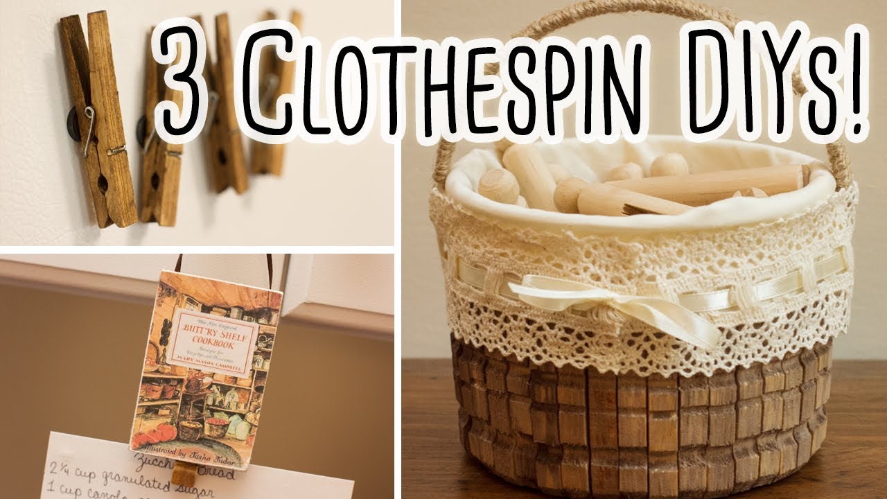 3 Clothespin DIYs | Easy Farmhouse Primitive Dollar Tree Home Decor ...