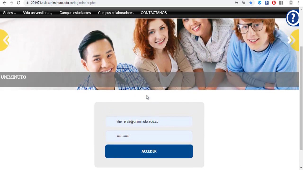 1. Vídeo tutorial Aulas Virtuales Uniminuto: actualizar perfil e ...