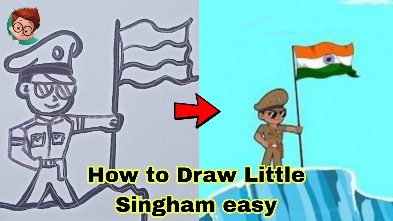 Little Singham Drawing | Little Singham Drawing Cartoon | How to Draw ...