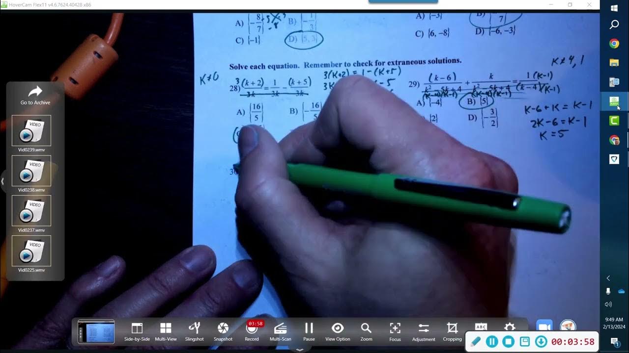 Unit4 Rational Functions Alg2 Practice Exam (28-31) - YouTube