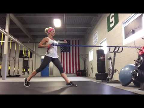 Lunge with row (resistance band) - YouTube