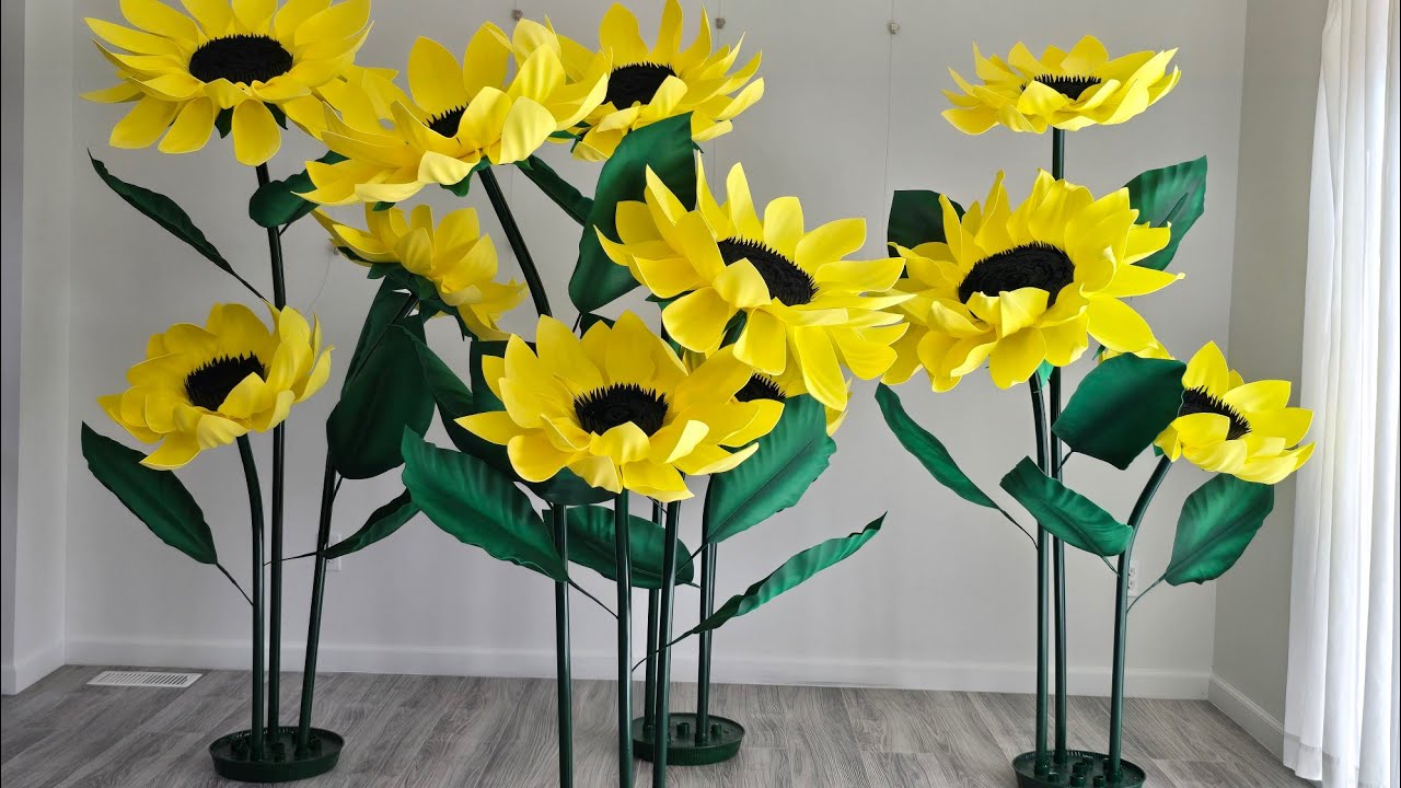 Giant Sunflowers. Quick and easy installation - YouTube