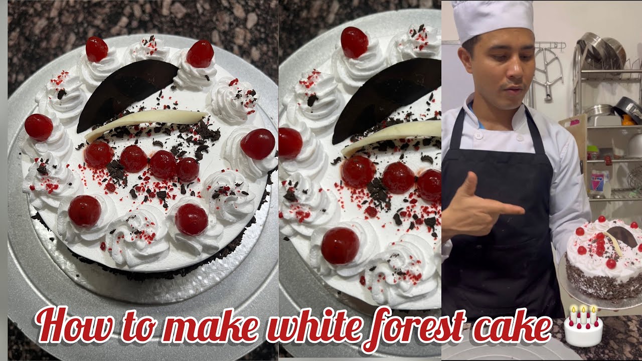 HOW TO MAKE WHITE FORESTS CAKE || WHITE FOREST CAKE RECIPE 🎂😀 - YouTube