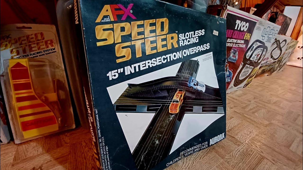 AFX 15" Intersection/Overpass Speed Steer HO Slotless Racing * PIRELLI ...
