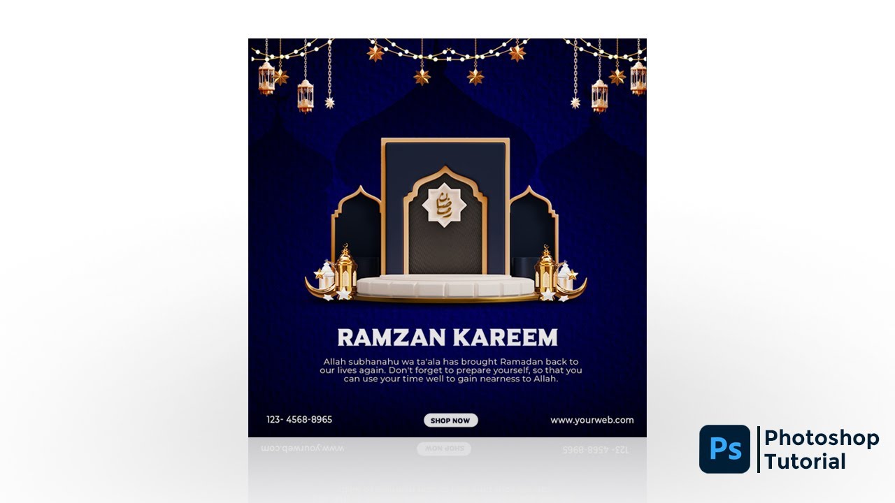 Ramzan post design in Photoshop|islamic social media posts #ramzan # ...