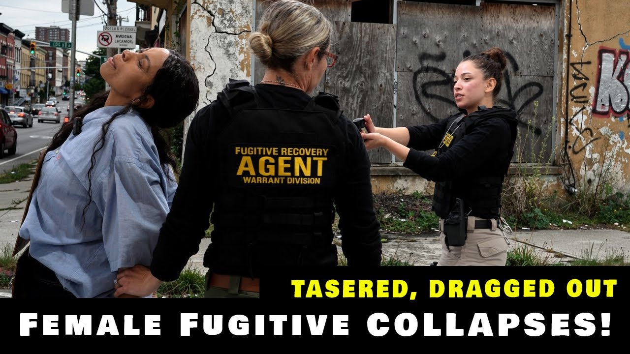 TASERED, DRAGGED OUT: Female Fugitive COLLAPSES! Bail Agents Hunt Down ...