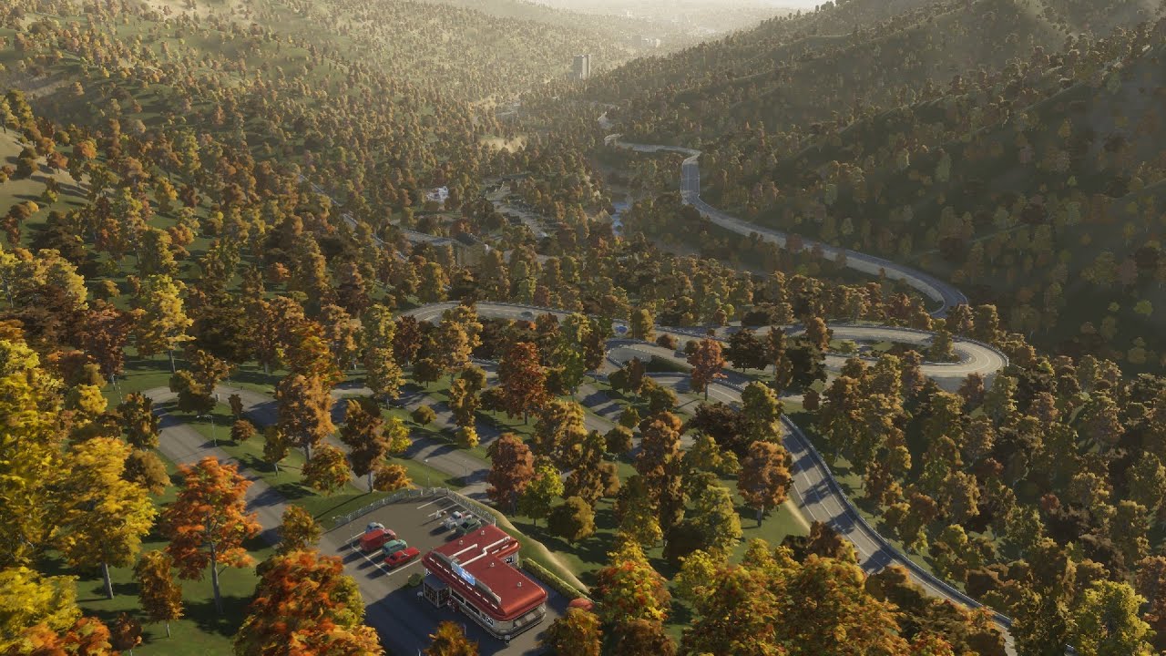 Cities: Skylines II - "Nanamagari" (Seven Bends) Drone View - Hakone ...