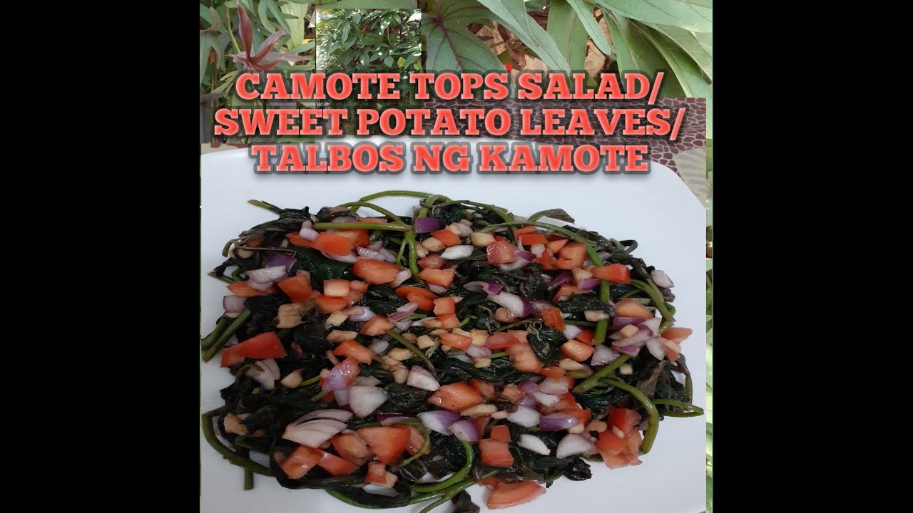 CAMOTE TOPS SALAD/SWEET POTATO LEAVES/TALBOS NG KAMOTE - YouTube