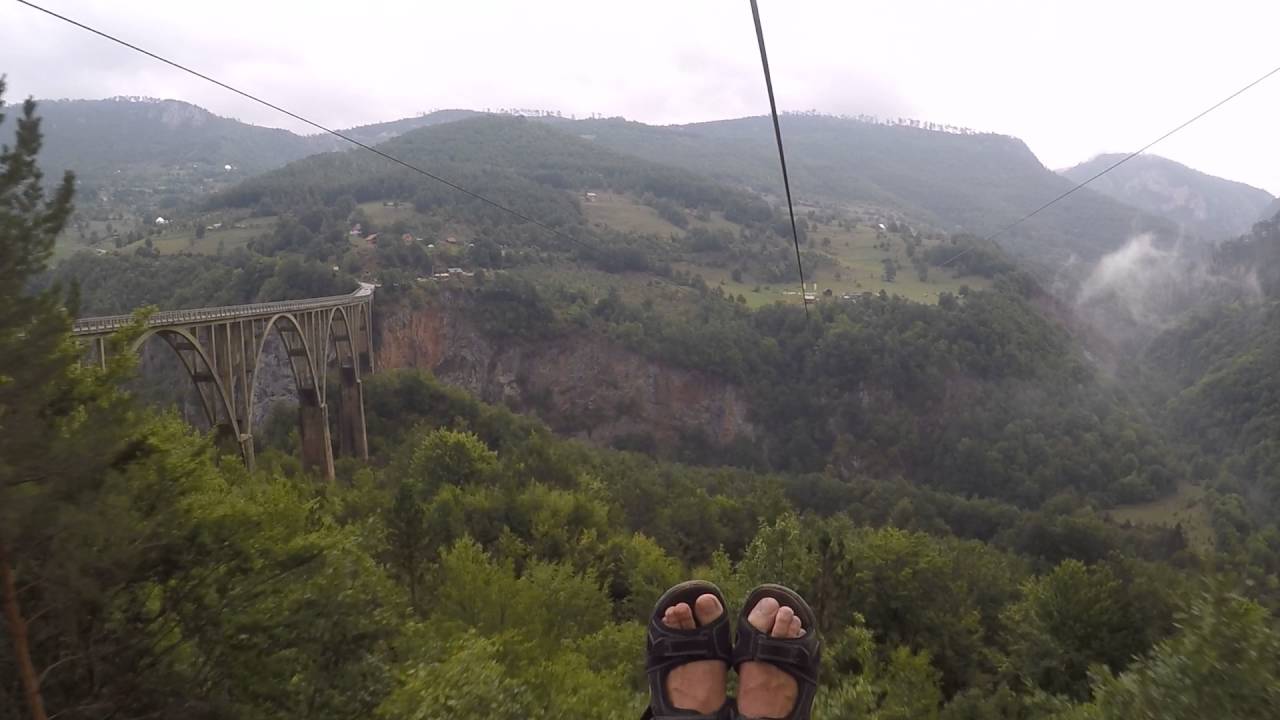Zip Line over Tara bridge (Montenegro) - YouTube