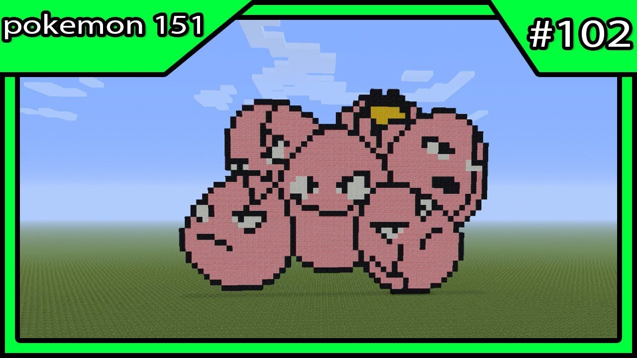 Minecraft Tutorial: Pokemon Pixel Art Exeggcute - YouTube
