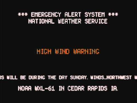 EAS High Wind Warning for eastern IA. - YouTube