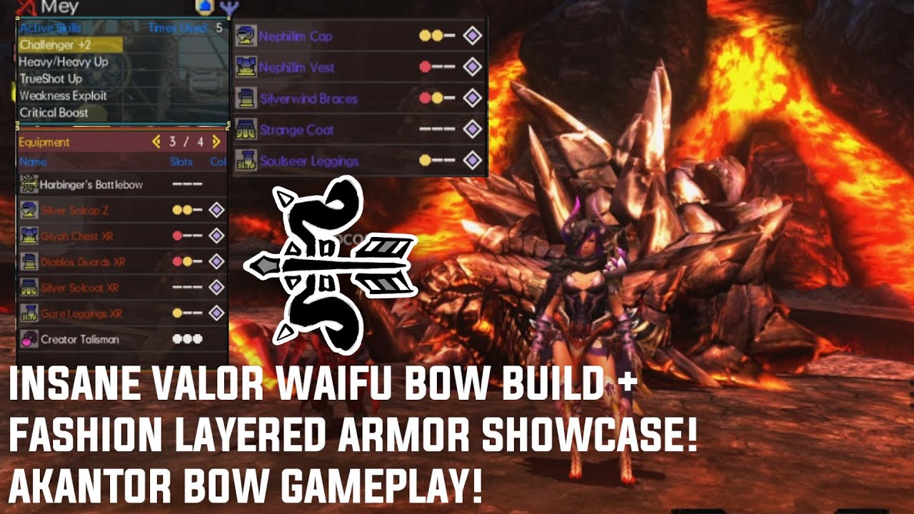 【MHGU 60 FPSHD】INSANE VALOR WAIFU BOW BUILD + FASHION LAYERED ARMOR ...