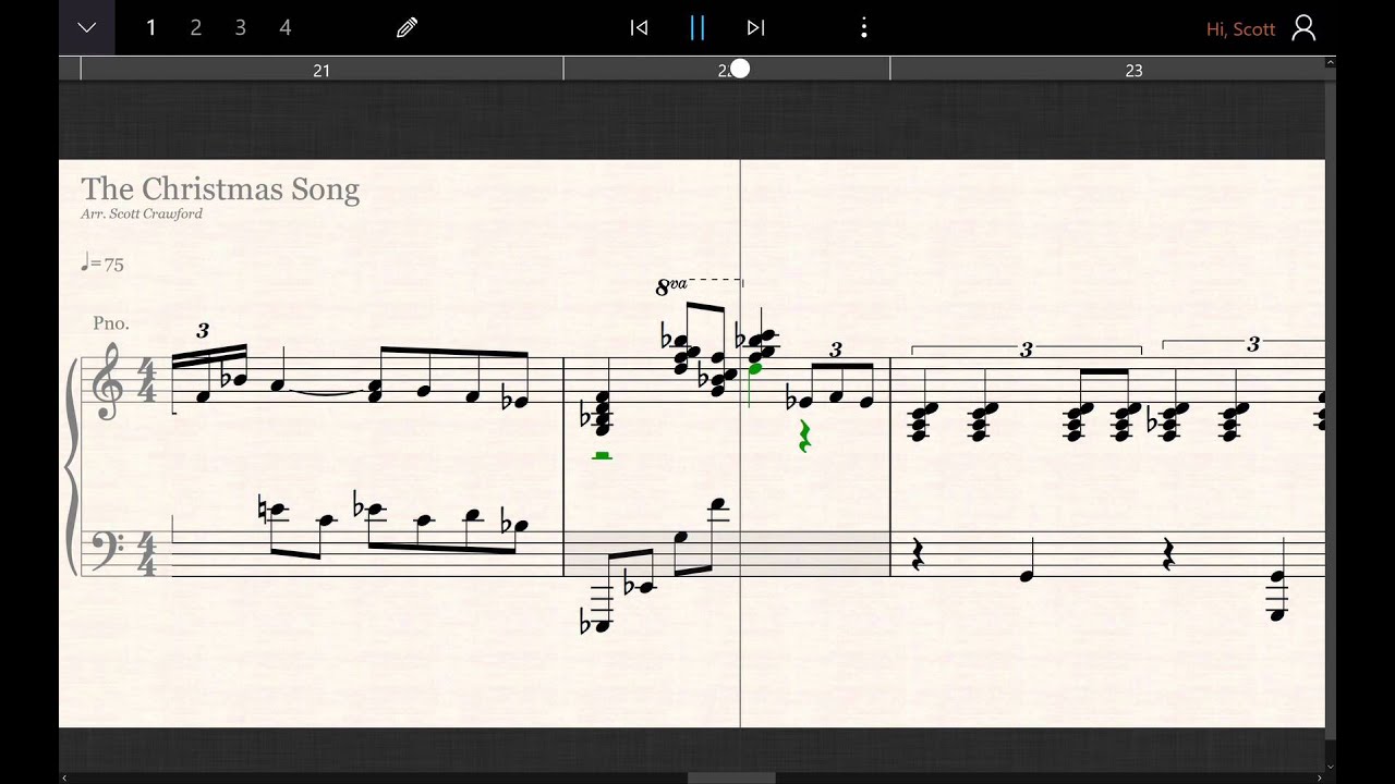 Fun with StaffPad - The Christmas Song for piano - YouTube