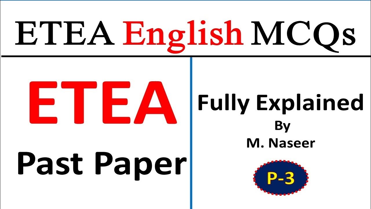 ETEA English MCQs|| ETEA Past Papers English MCQs|| ETEA Test ...