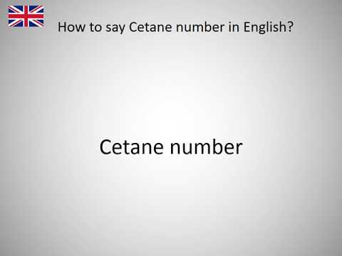 How to say Cetane number in English? - YouTube