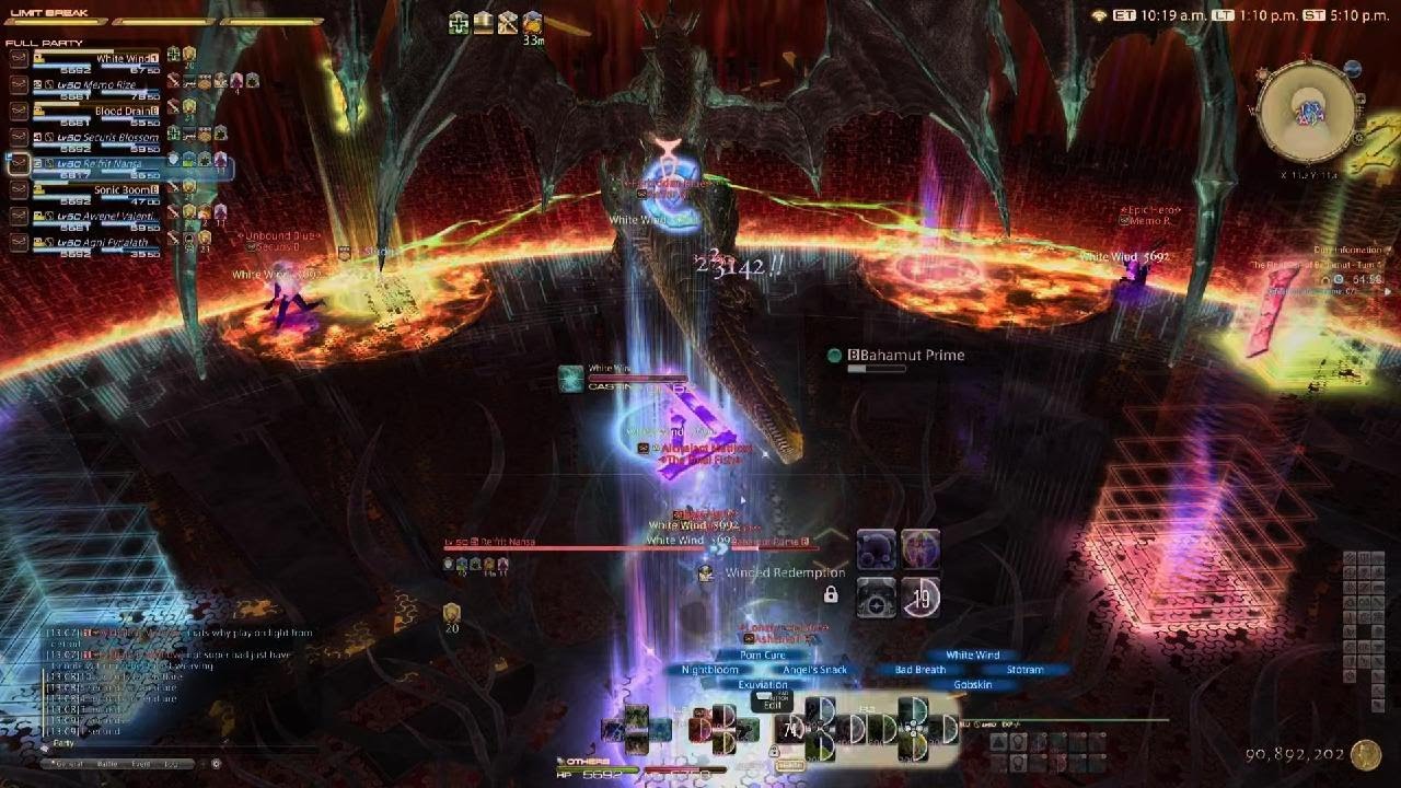 FINAL FANTASY XIV - BLUE MAGE MORBOL RAIDS - T13 BAHAMUT - HEALER POV ...