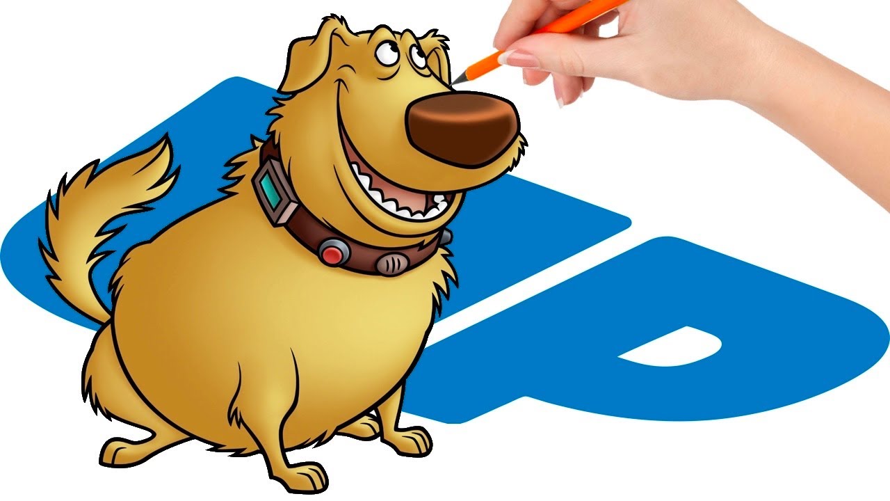 How to draw Dug, the dog with a special collar that gives him the ...