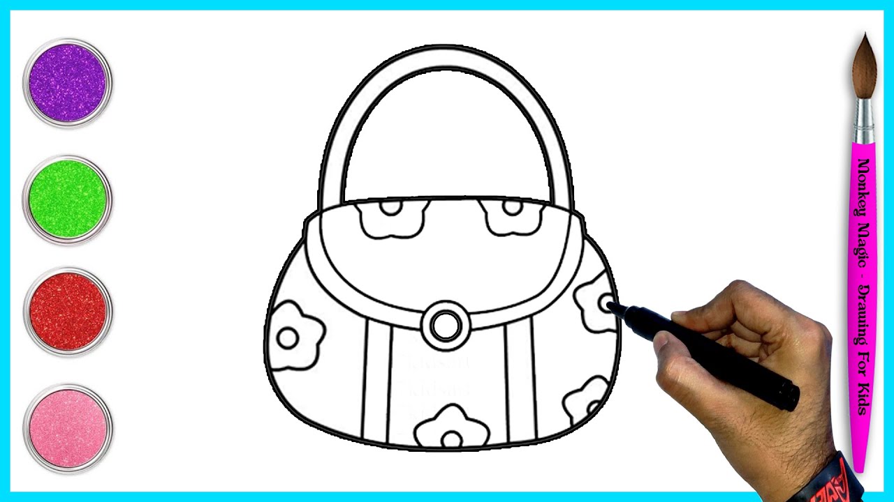HOW TO DRAW A BEAUTIFUL HANDBAG || Drawing For Kids || - YouTube