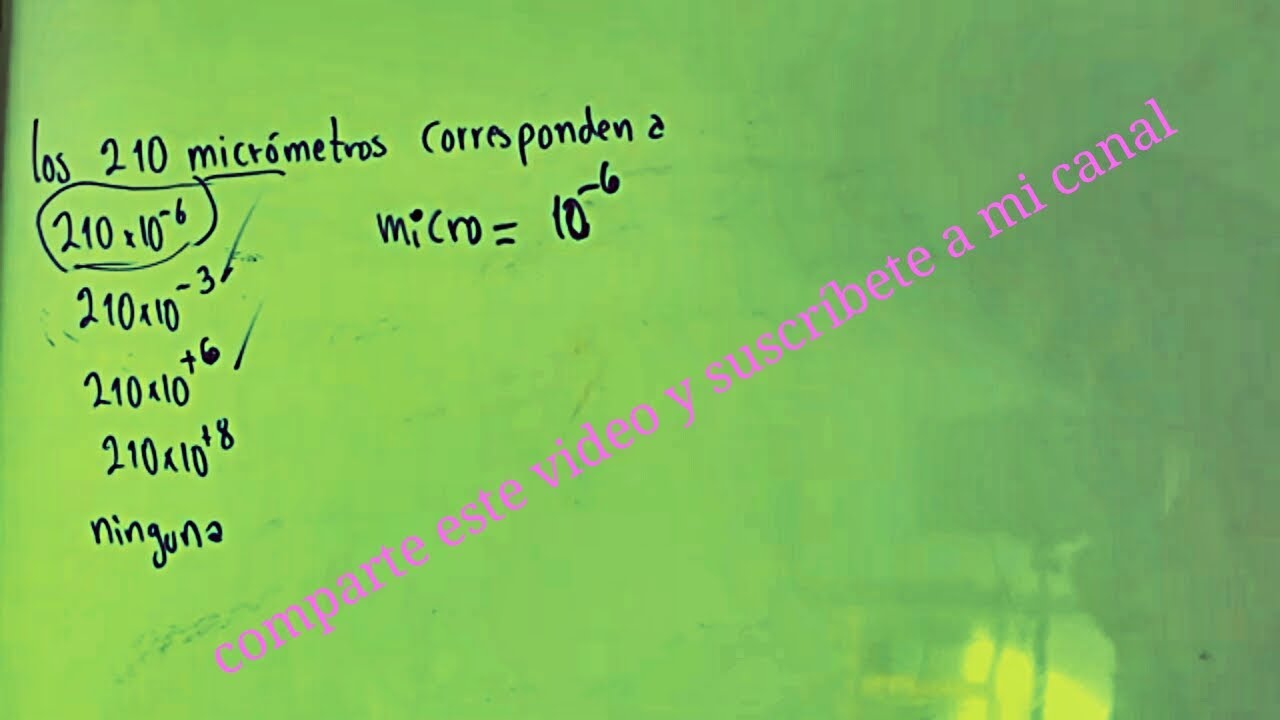 210 micro metros corresponde a - YouTube