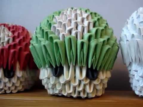 3D Origami Mushrooms - YouTube