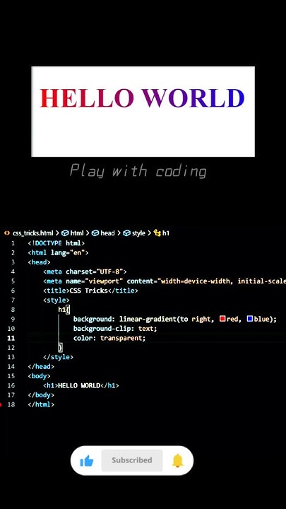 Amazing CSS Gradient Text effect #csstutorial #css - YouTube