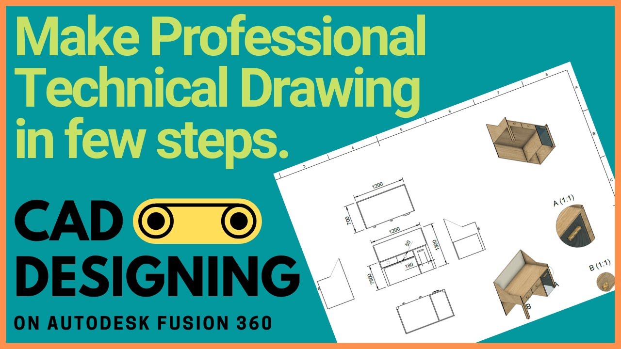 #fusion360 Making technical drawing using fusion 360 tutorial - YouTube