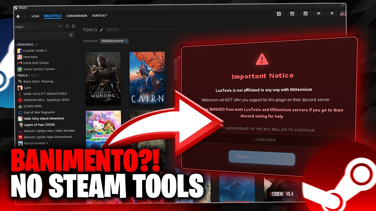 STEAM TOOLS: BANIMENTO?! - NOVO ALERTA RELACIONADO AO LUA TOOLS ...