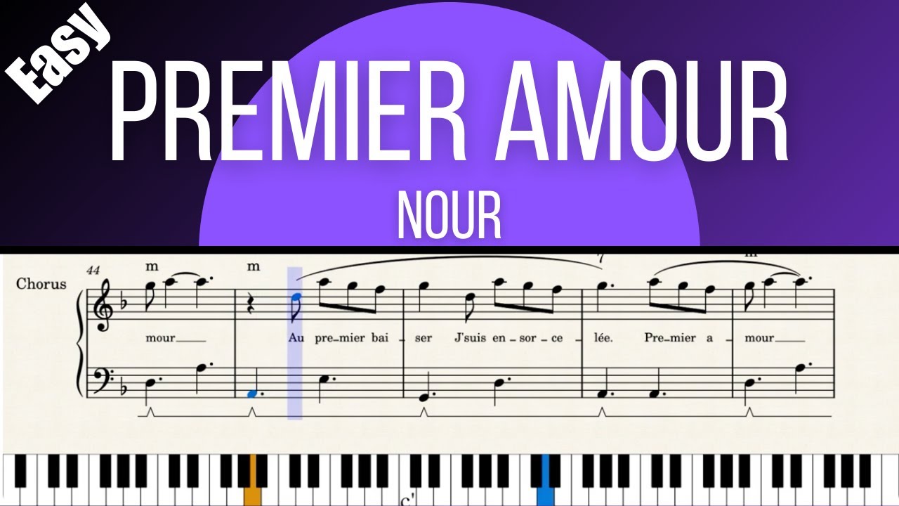 EASY - Nour - Premier Amour (Piano Tutorial - MuseScore) - YouTube