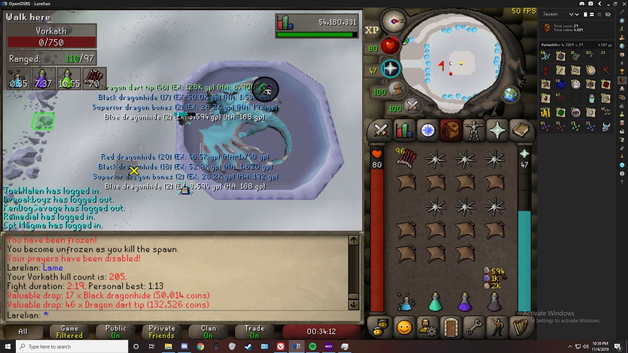 Vorkath with 1 prayer pot - YouTube