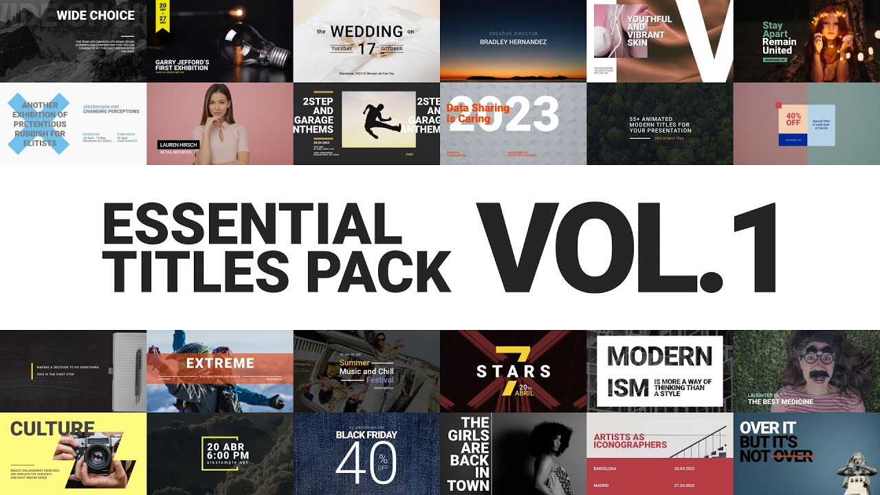 Essential Titles Pack Vol.1 | VEGAS Pro Template - YouTube