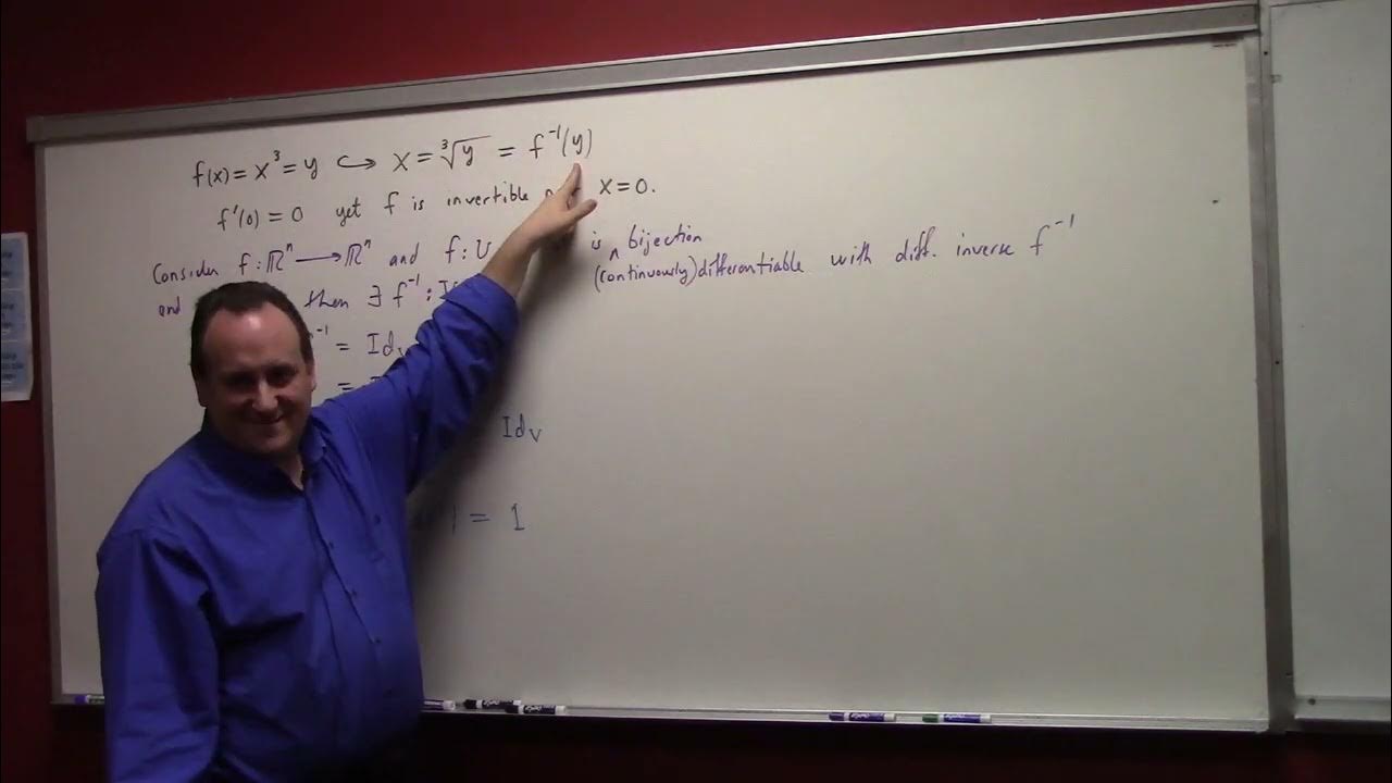 Advanced Calculus: inverse mapping theorem, proof sketch, 9-28-23 part 1 - YouTube