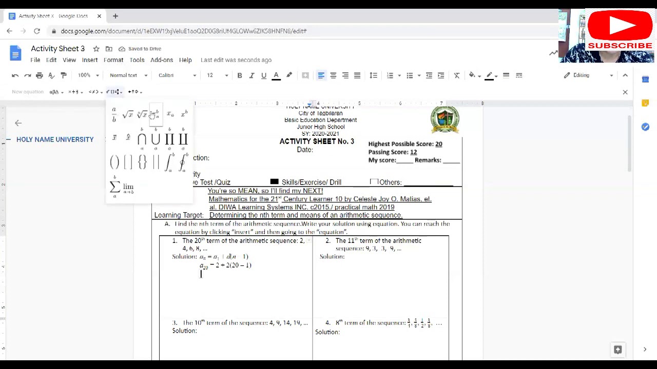 How To Insert Equation In Google Docs YouTube How To Insert Equation In Google Docs YouTube