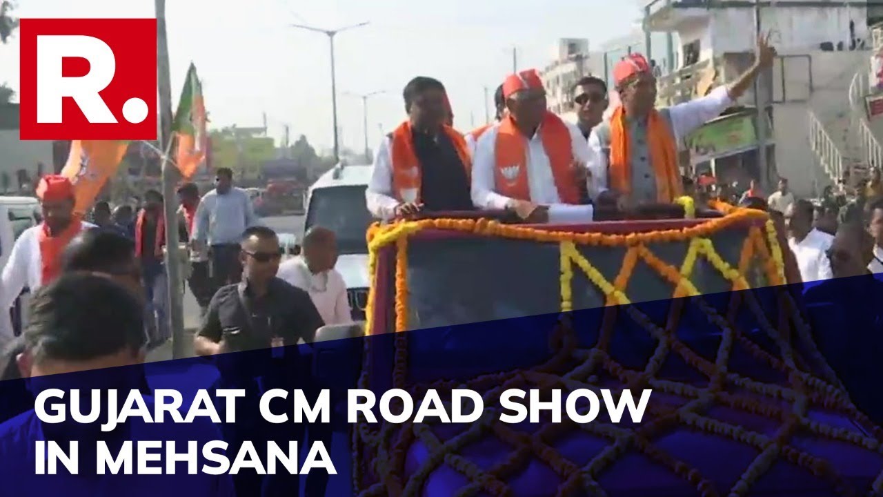 Gujarat CM Bhupendra Patel's Mega Road Rally In Mehsana | Elections ...