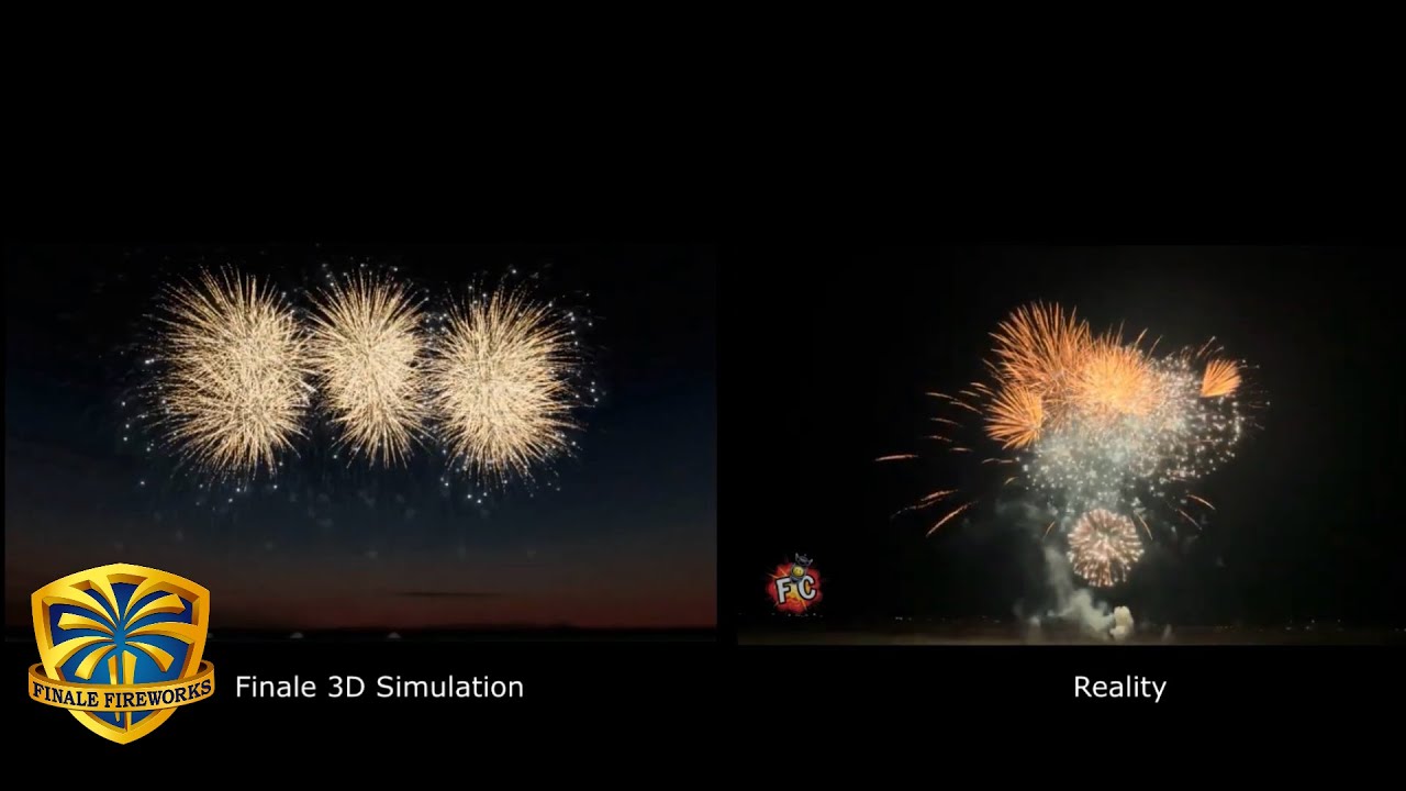 Simulation Vs Reality Finale 3D Fireworks Simulator - YouTube