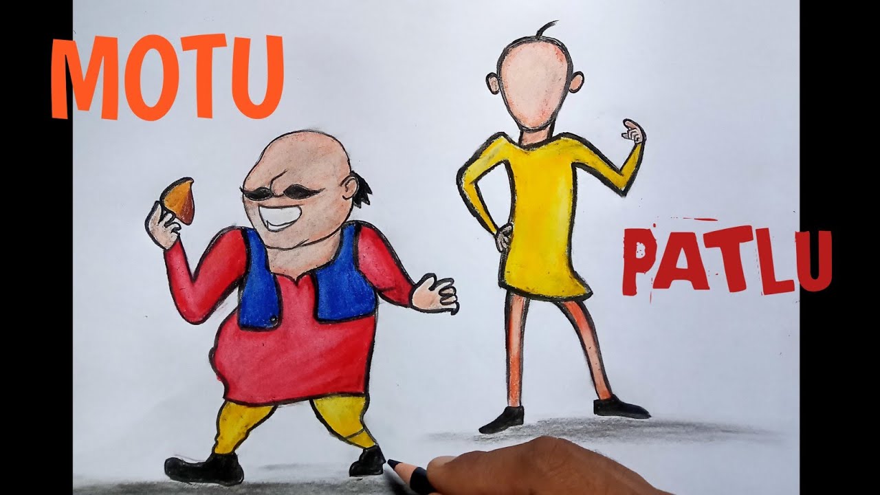 how to draw motu patlu step by step | easy for beginners | cartoon ...
